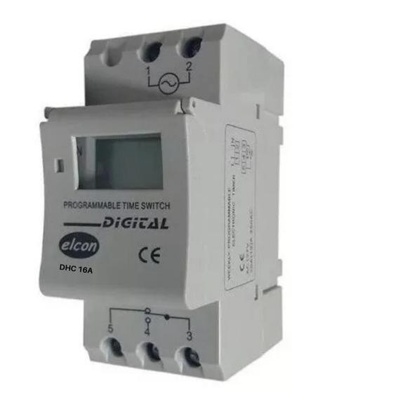 Timer Temporizador Digital Dhc-16a Para Trilho Din - Elcon - Soprano - Plugs e Adaptadores ...