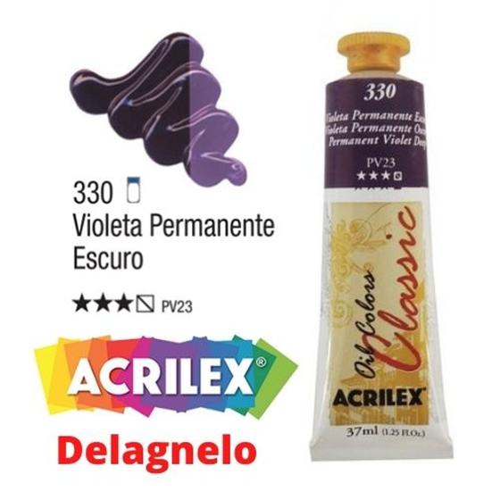 Tinta a Óleo OIL COLORS CLASSIC Acrilex Violeta Permanente Escuro 330 ...