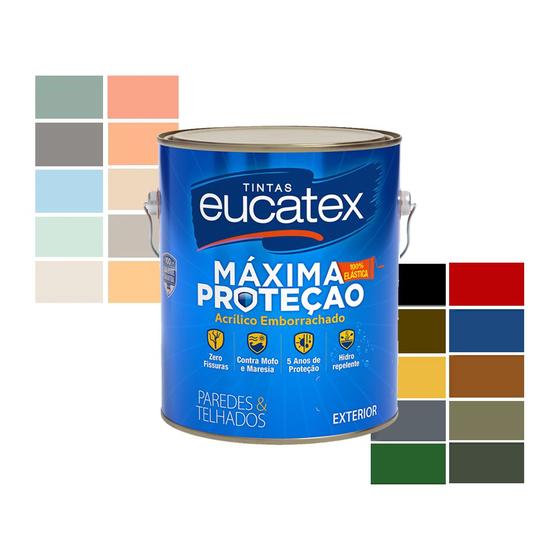 Tinta Acrilica Emborrachada Elástica Paredes Telhados Eucatex 3,6 Lt ...