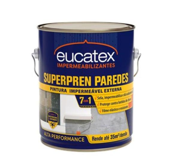 Tinta Acrílica Impermeável Elástica Superpren 3,6 Kg Branco - Eucatex ...