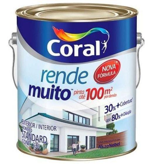 Tinta Acrílica/látex Fosca Rende Muito Coral 3,6 Litros - Tinta para ...