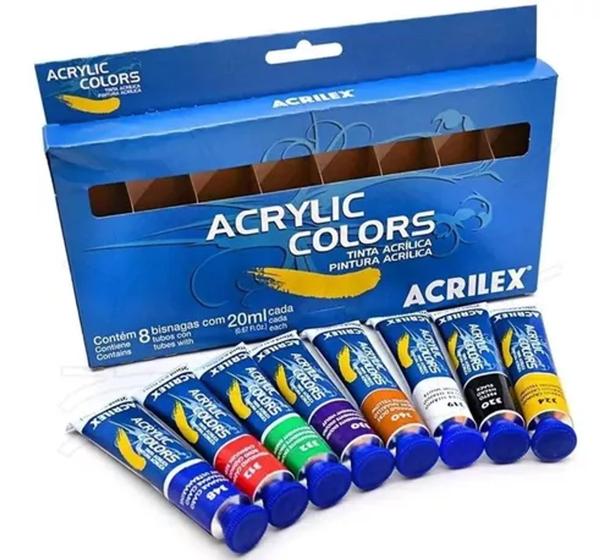 Tinta Acrilica Para Tela 20ml Acrilex 08 Cores - Befa - Tintas para ...