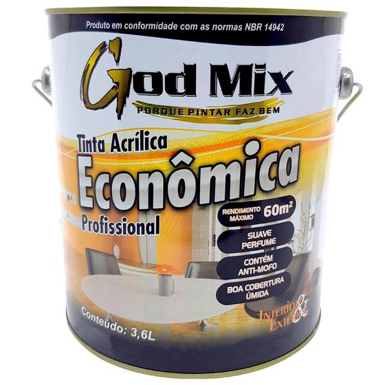 Tinta Acrílica Profissional Econômica God Mix Cores Diversas 3,6 Litros ...