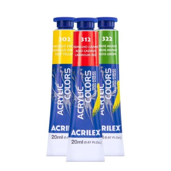 Tinta Acrylic Colors Acrilex 20ml Tinta Acrílica para Telas - Pintura ...