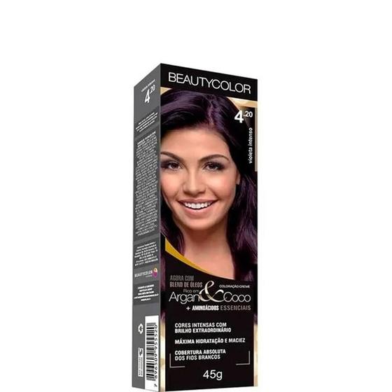 Tinta Beauty ColorColoração Creme 4.20 Violeta Intenso 45g ...