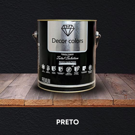 Tinta BORRACHA LIQUIDA Solução Total - PRETO 4,3kg - DECOR COLORS ...