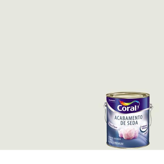 Tinta Coral Acrílica Premium Acetinada Branco Gelo 3,6 Litros - Tinta ...