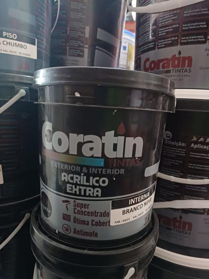 Tinta coratin branco neve 3,6l - Tinta para Parede / Madeira / Aço ...