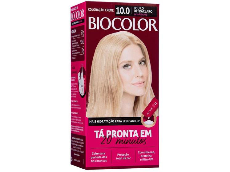 Tinta de Cabelo Biocolor Tá Pronta em 20 Minutos - 10.0 Louro Ultra ...