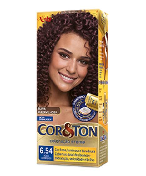 Tinta de Cabelo Cor&ton Niely 6.54 Acaju Acobreado - Tinta de Cabelo ...