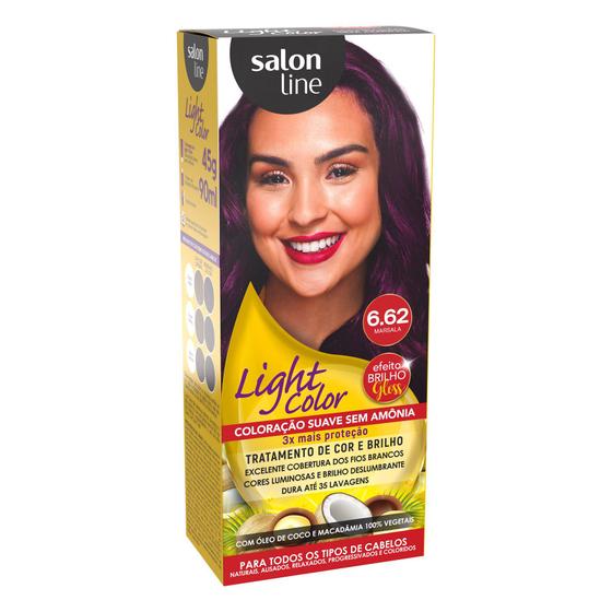 Tinta de Cabelo Marsala 6.62 - Coloração Light Color Salon Line - Tinta ...