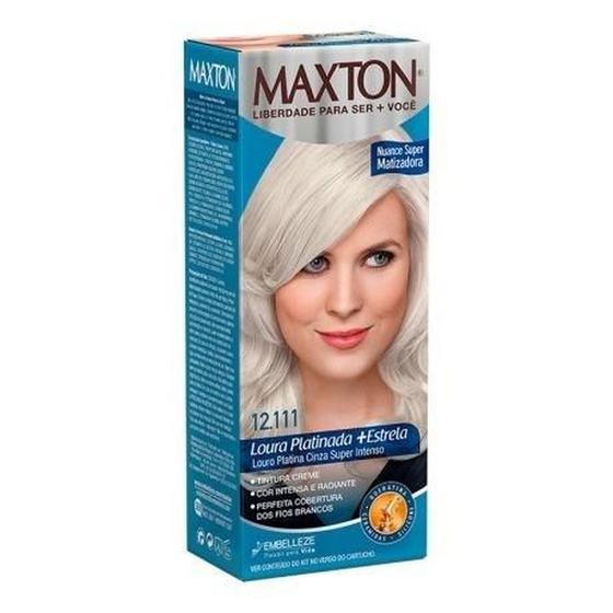 Tinta de Cabelo Platinada e Estrela 12.111 Kit Maxton Louro Platina ...