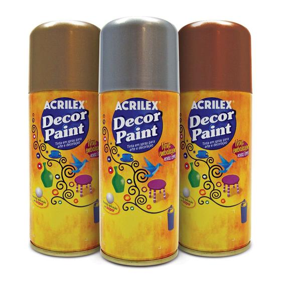 Tinta em Spray Decor Paint Acrilex para pintura decorativa 150ml Cores ...