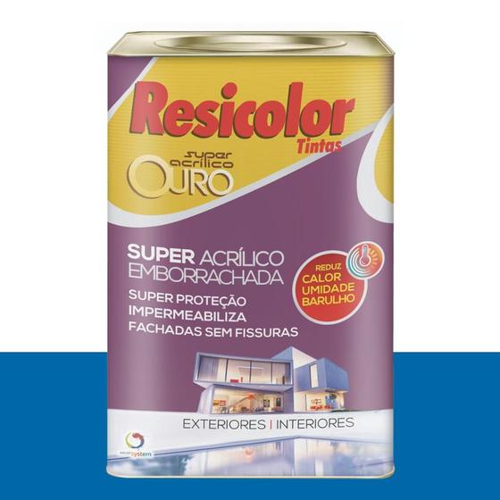 Tinta Emborrachada Resicolor Estêncil Azul 16 L - Tinta para Parede ...