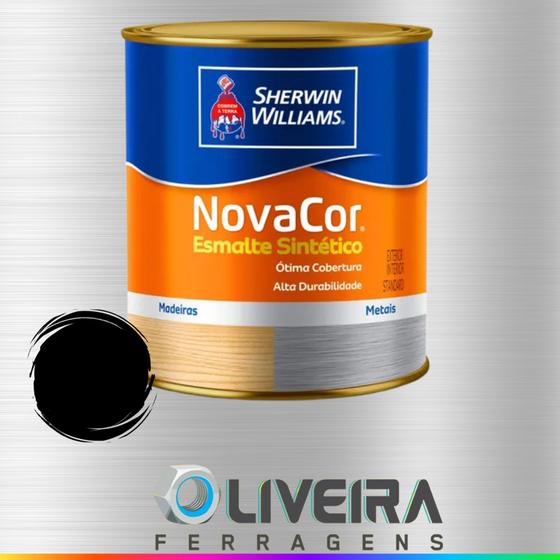 Tinta Esmalte Esmalte Sintético(PRETO BRILHOSO) 900ML - Sherwin ...