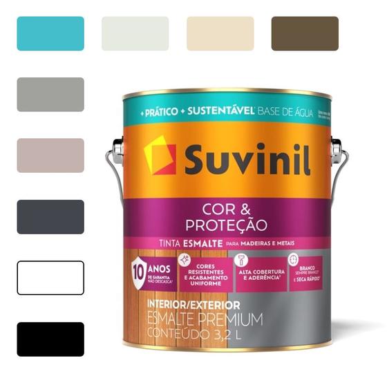 Tinta Esmalte Fosco Metais e Madeira Base Água Suvinil 3,2L - Esmalte ...