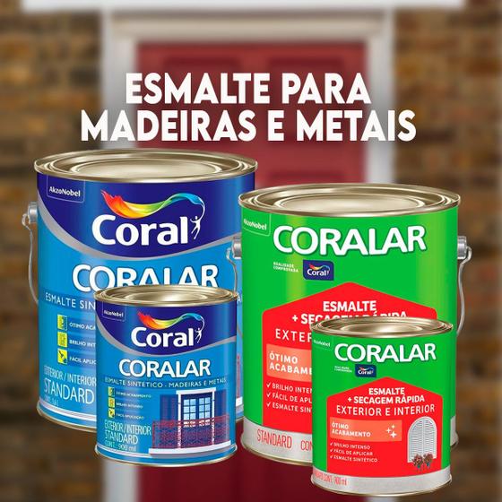 Tinta Esmalte Sintético Coral Madeira e Metal 3,6L 900ml Coralar ...