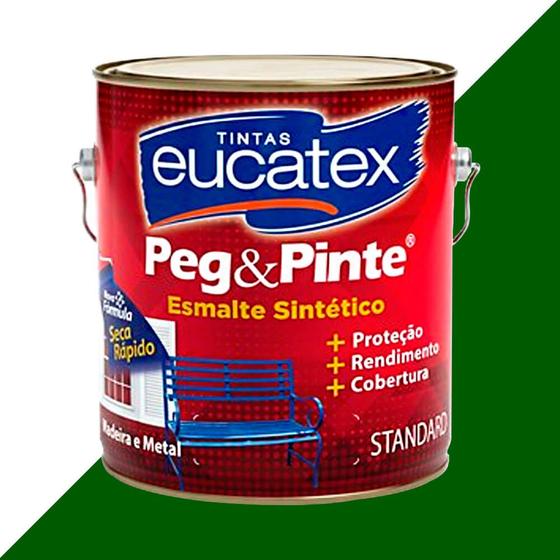 Tinta esmalte sintetico eucatex 3600ml verde folha brilhante peg pinte ...
