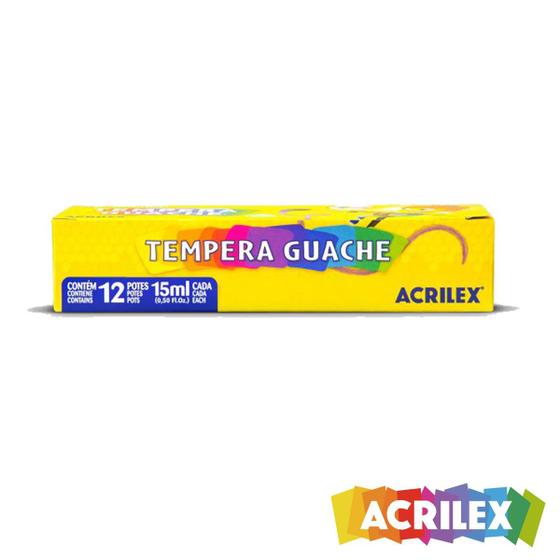 Tinta Guache 12 Cores 15ml Tempera Guache Acrilex - Tinta Guache ...