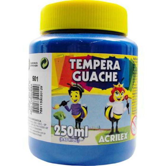 Tinta Guache 250ml Azul Turquesa 501 Acrilex - Tintas para Artesanato ...