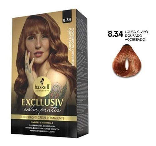 Tinta Haskell Exclusiv Color 834 Louro Claro Acobreado Tinta De Cabelo Magazine Luiza 