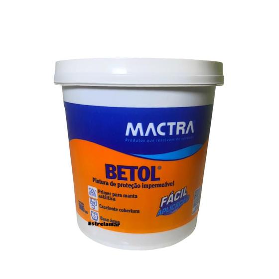 Tinta Impermeabilizante Preta Forte Betol Mactra 900 ML Base Água ...