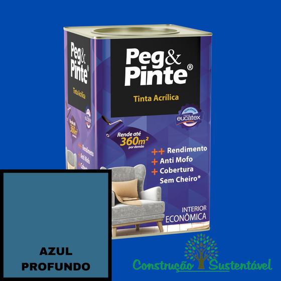 Tinta Latex Peg e Pinte AZUL PROFUNDO 18 litros - Eucatex - Tinta para ...