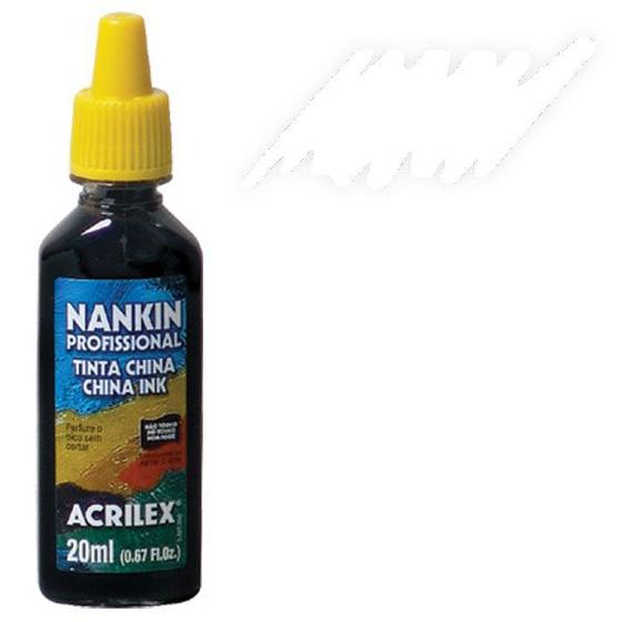 Tinta Nanquim Branco 20ML. - Acrilex - Tinta Nanquim - Magazine Luiza