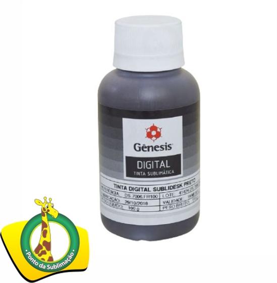 Tinta Original Genêsis para Sublimação 100ml Preta Black - Tinta ...