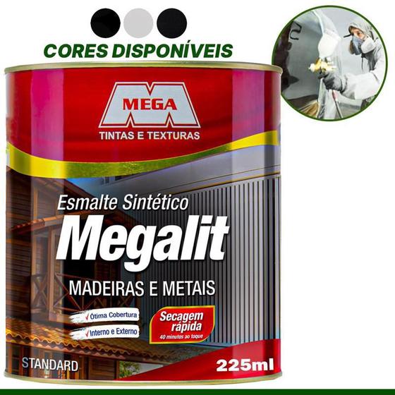 Tinta p/ madeira metal esmalte sintética megalit 225ml - MEGA TINTAS ...