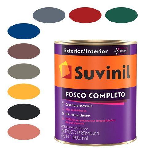 Tinta P/ Parede Suvinil Fosco Completo Cores Especiais 800ml - Tinta ...