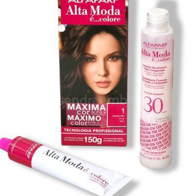 Tinta Para Cabelo Alta Moda Cor 1.0 Preto Alfaparf - Tinta de Cabelo ...