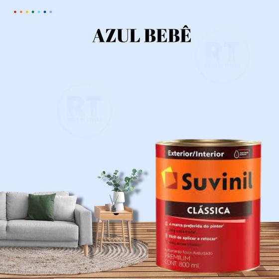 Tinta Para Parede Azul Suvinil Clássica 800ml Cor Premium Cor Azul Céu ...