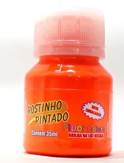 Tinta para pintar o rosto liquida Laranja flúor de 35 ml - Rostinho ...