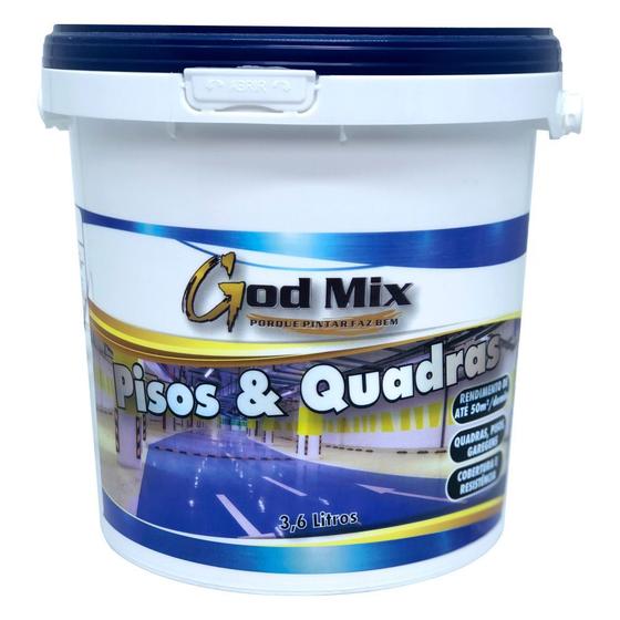 Tinta Para Pisos e Quadras Poliesportiva 3,6 Litros God Mix Diversas ...