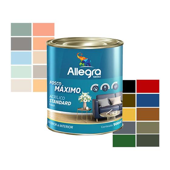 Tinta Parede Acrilico Fosco Máximo Standard 900ml - Allegra - Tinta ...