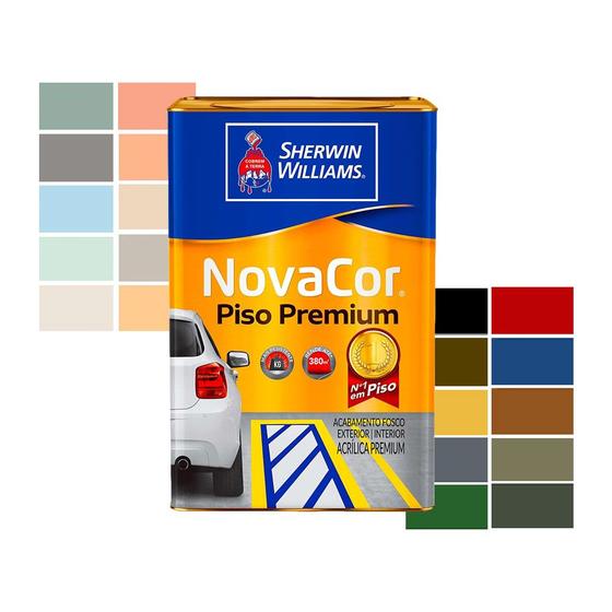Tinta Piso Premium Novacor Sherwin Williams 18l - Cores - Tinta para ...
