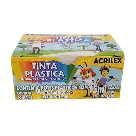 Tinta Plastica 6 cores 15ml - ACRILEX - Tintas para Artesanato ...