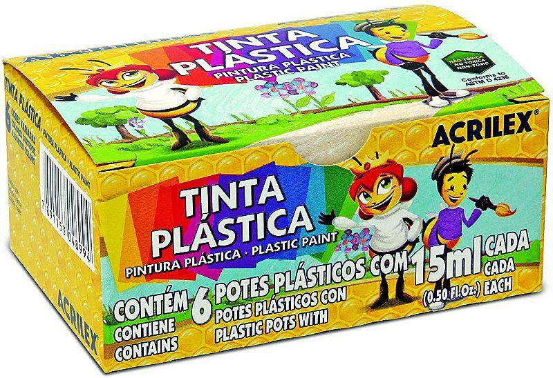 Tinta Plástica Acrilex 6 Potes 15Ml Cada. - Tintas para Artesanato ...