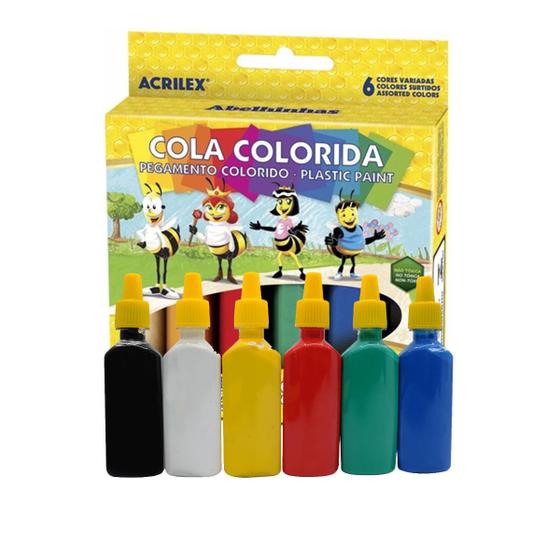 Tinta Plástica Atóxica 6 Potes C/ 20 ml Acrilex - Tintas para ...