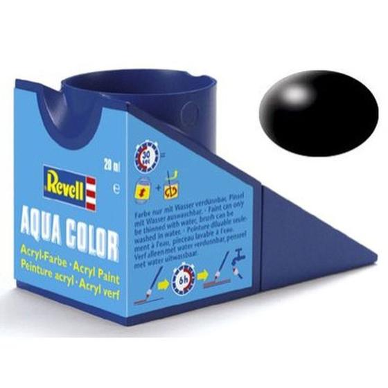 Tinta plastimodelismo preto semi-fosco - 18ml aqua color rev 36302 ...