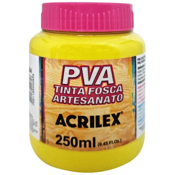 Tinta PVA Fosca 250ml 504 Amarelo Limão Acrilex - Tinta PVA - Magazine ...