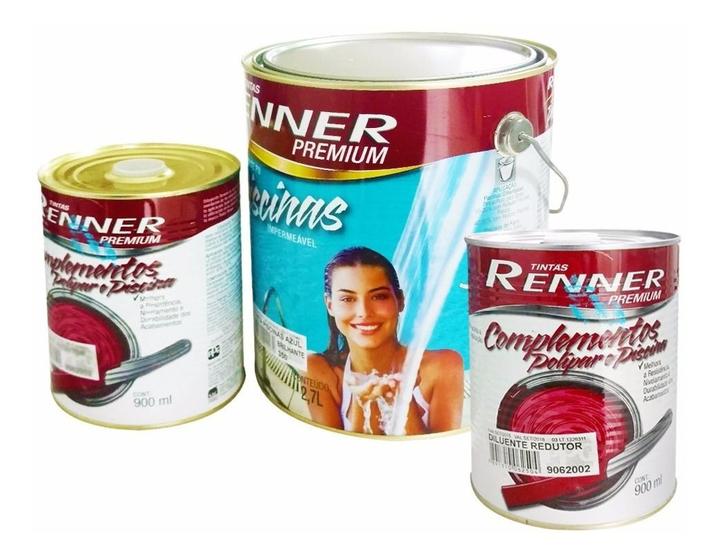Tinta Renner Para Piscinas Na Cor Azul De 4,5l - Globalmar - Piscina e ...