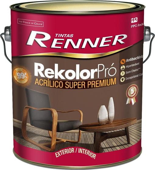 Tinta Renner Rekolor Pró Super Premium 3,6L Branco Fosco - Tinta para ...
