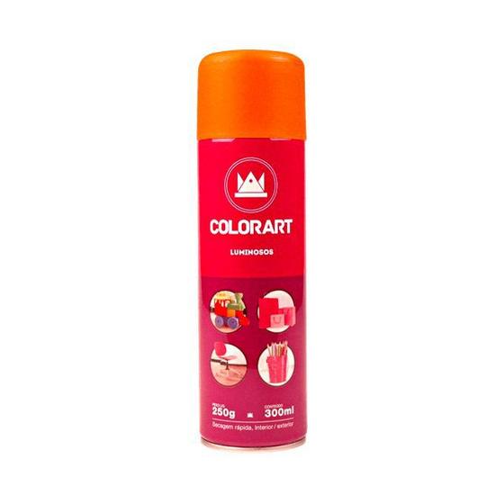 Tinta Spray Colorart Luminosa Cor Laranja Fluorescente Uso Geral Secagem Rápida Interior ...