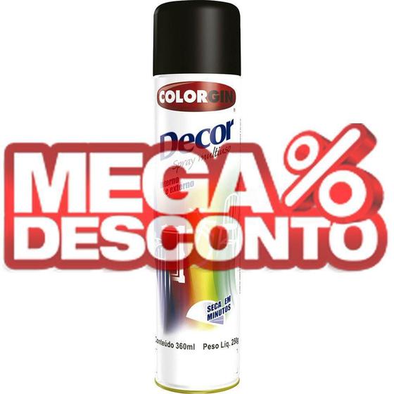 Tinta Spray Colorgin Decor Preto Brilhante 350ml - Tinta Spray para ...