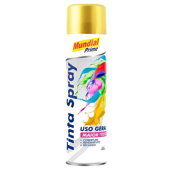 Tinta spray dourado metálico 400ml, Cor: Dourado, Tamanho: Unico ...