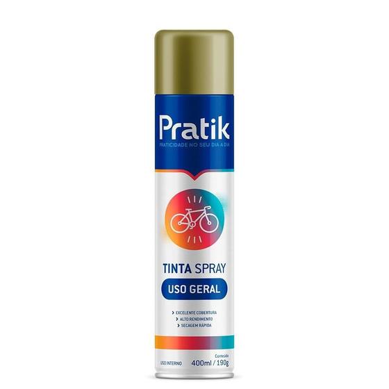 Tinta Spray Pratik Uso Geral Dourado 400ml - Tinta Spray para Parede ...