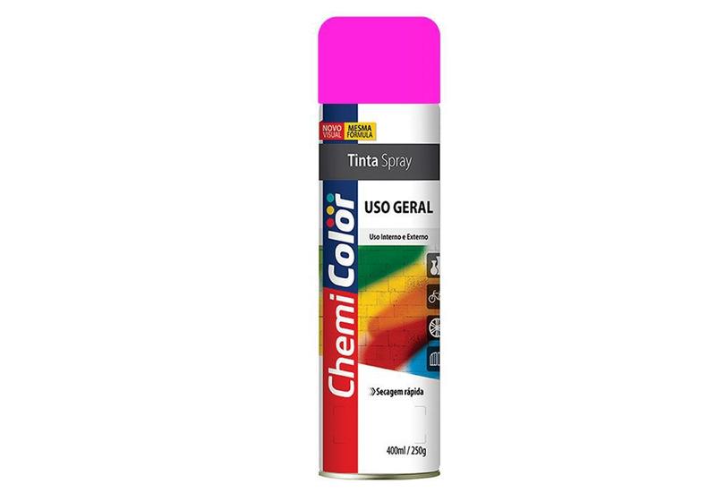 Tinta Spray Rosa Chemicolor Uso Geral Interno e Externo 400ml Lata 250g ...