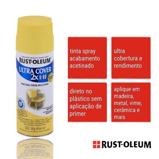 Tinta Spray Ultra Cobertura Amarelo Acetinado Ultra Cover 340g Rust Oleum - Tinta Spray para ...
